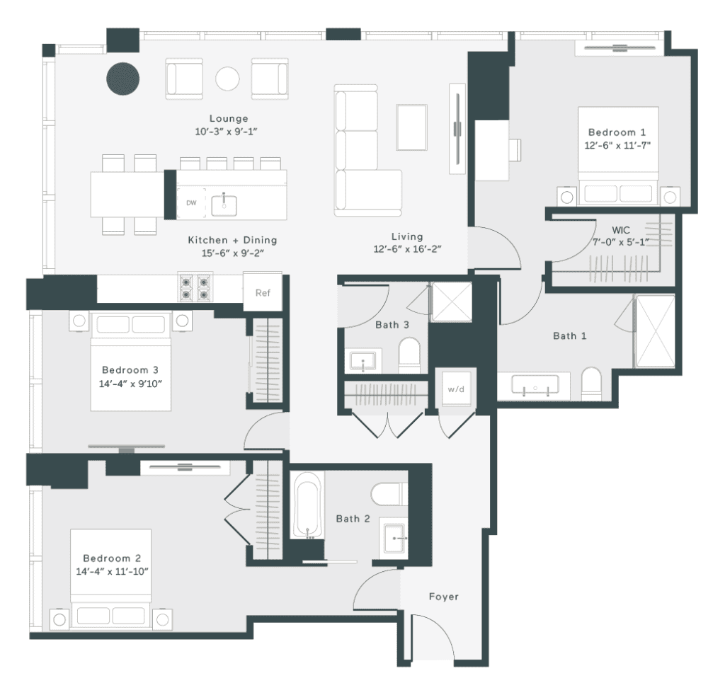 Floorplans | 1400 Wabash | South Loop Apartments
